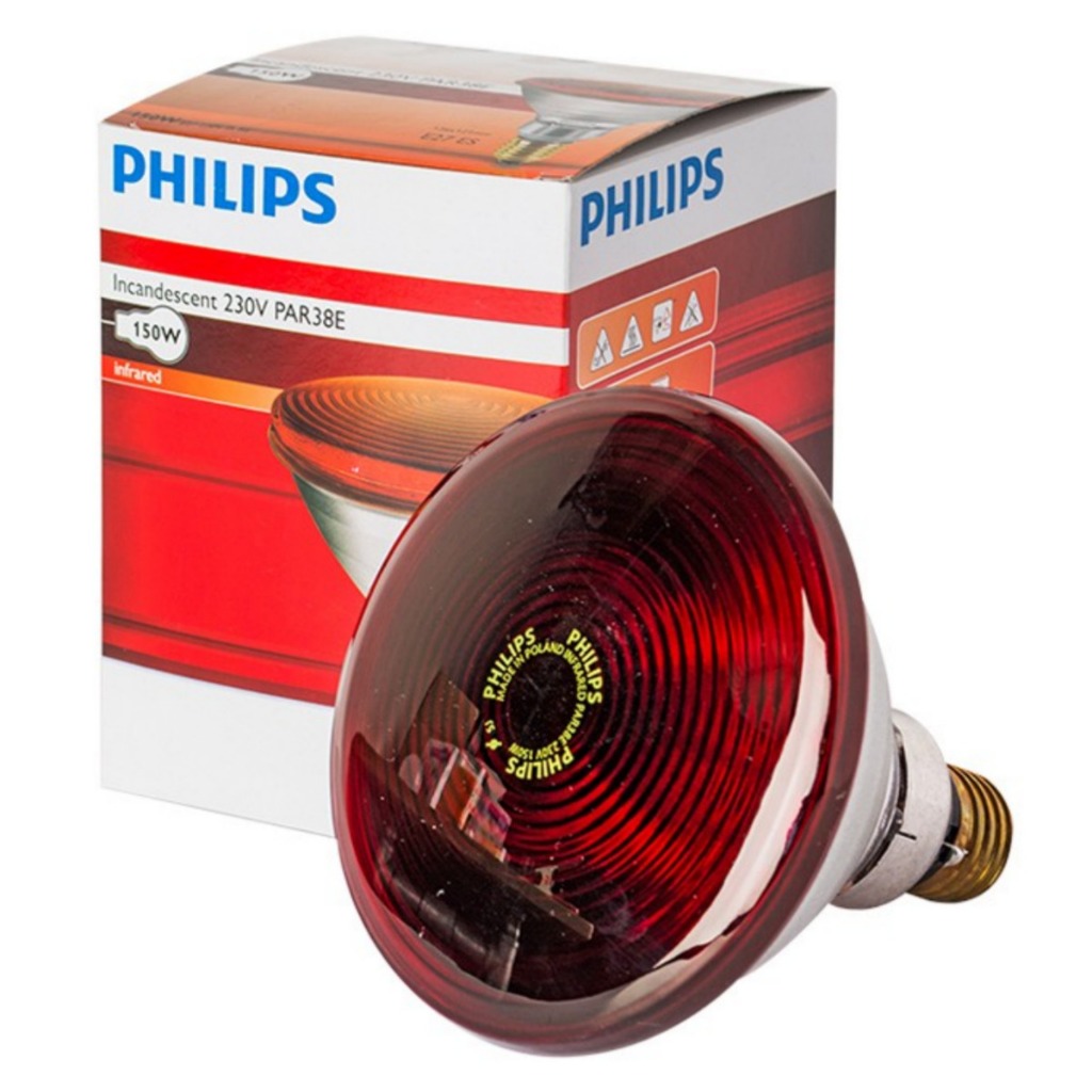 PHILIPS Infrared PAR38 150w Red Healthcare Heat E27 230v Incandescent ...
