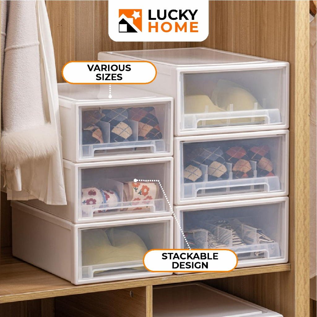 🇸🇬Lucky Home🔥Storage Drawers Box Stackable Storage Chest Drawers Box ...