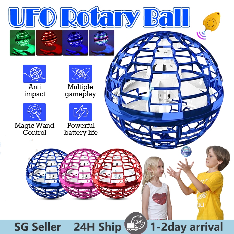 [SG Local] Flying Ball Toys with LED Lights 360Rotating Magic Drone ...