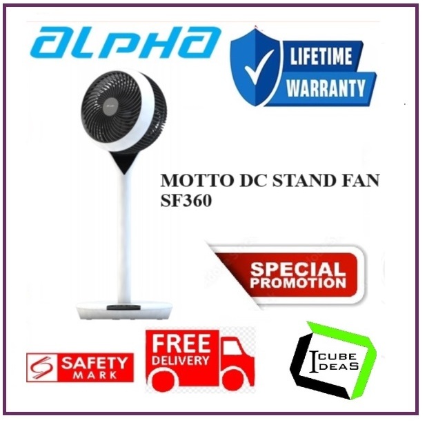 Alpha Motto SF360 - Powerful 360 DC Motor Stand Fan and Table Fan with ...