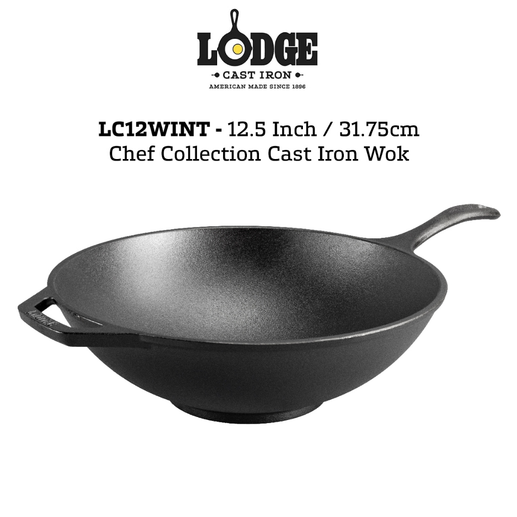 LC12WINT - Lodge Chef Collection Seasoned Cast Iron Wok (12.5"/31.75cm ...