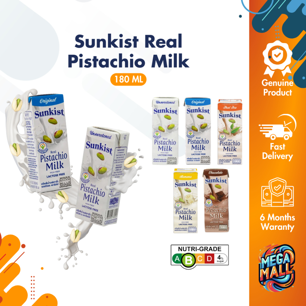 Sunkist Pistachio Milk Drink 180ml - Tasty Flavors, Nutrient-Rich ...