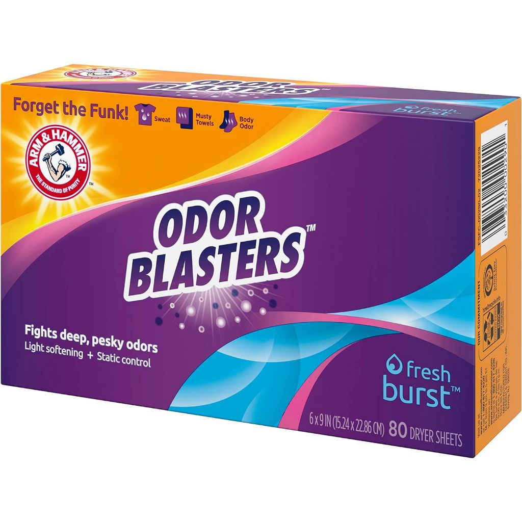 Arm & Hammer Dryer Sheet 80ct Odor Blaster Fresh Burst | Shopee Singapore