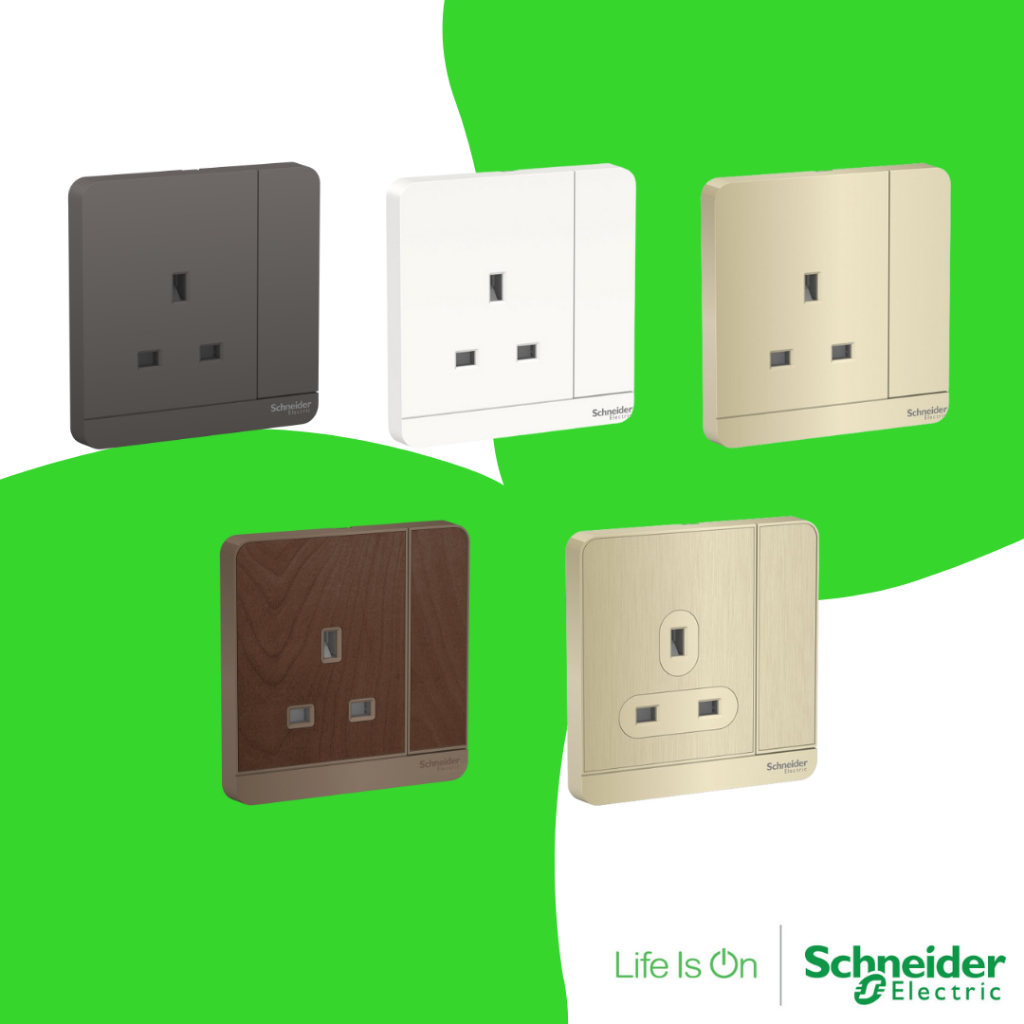 Schneider Avataron 13A 250V 1 Gang Single Socket | Shopee Singapore