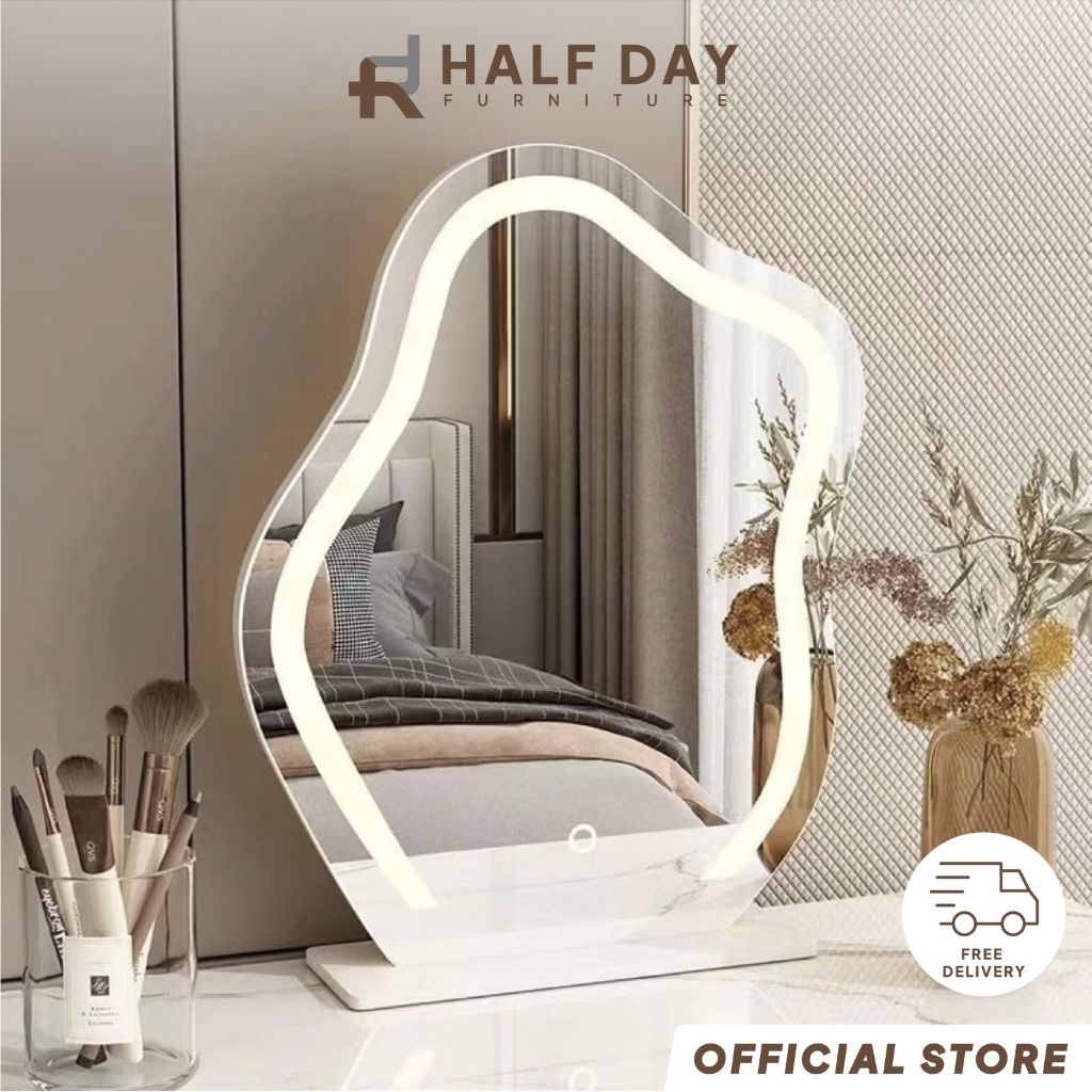 Halfday - Mirror Intelligent LED Desktop Bedroom Dressing Table Makeup ...