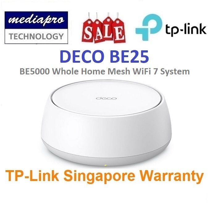 TP-LINK DECO BE25 1-Pack BE5000 Whole Home Mesh WiFi 7 System ( Pack of ...