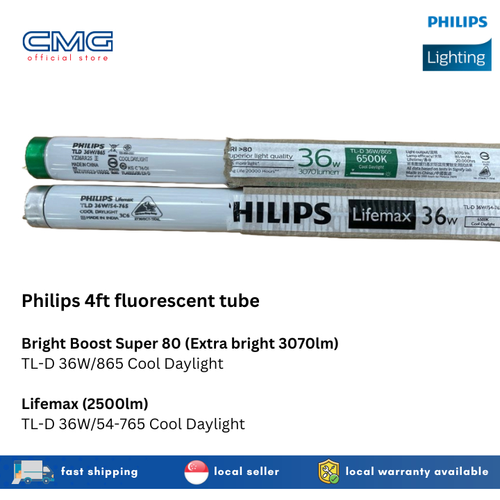 *BUNDLE DEAL* PHILIPS 18W 2FT/ 36W 4 FT FLUORESCENT TUBE TL-D 36/865 ...