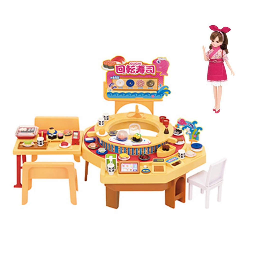 Licca-chan Kuru Kuru Kaiten Sushi Shop & Shop Assistant Dress Set Rika ...