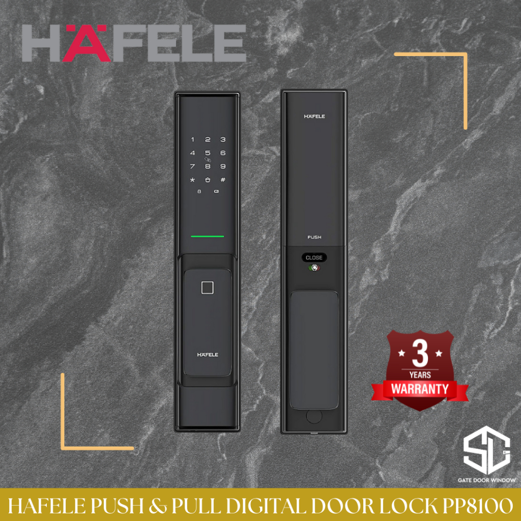 Hafele Push & Pull Digital Door Lock PP8100 [3 YEARS WARRANTY] | Shopee ...
