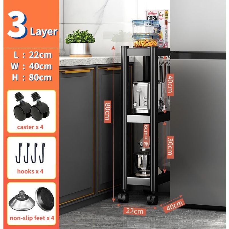 Kitchen Rack Gap Storage Rack Mini Shelf Removable Multi-layer Kitchen ...