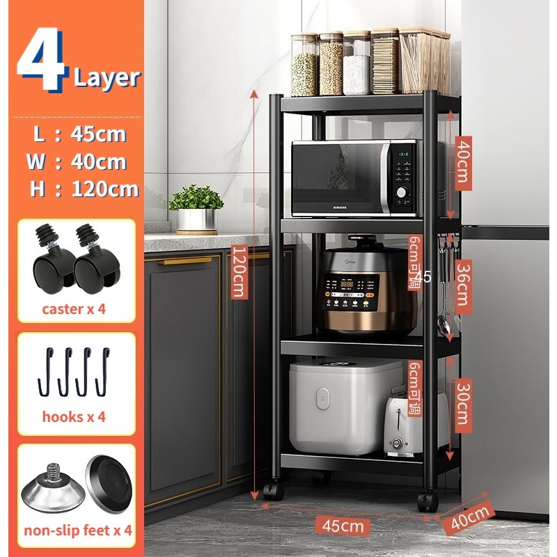 Kitchen Rack Gap Storage Rack Mini Shelf Removable Multi-layer Kitchen ...
