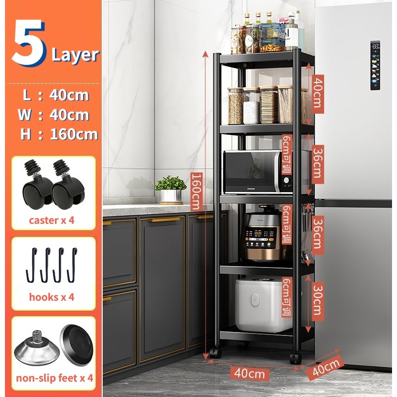 Kitchen Rack Gap Storage Rack Mini Shelf Removable Multi-layer Kitchen ...