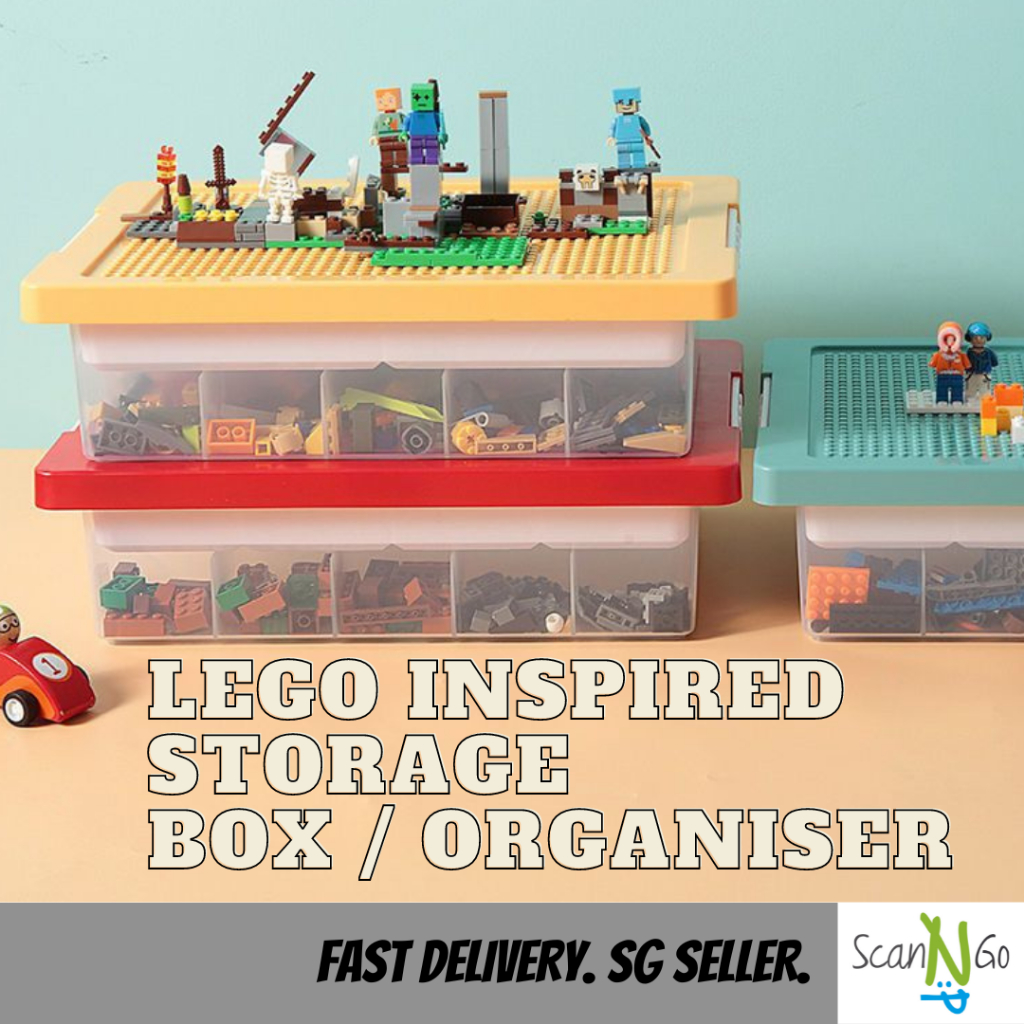 LARGE SIZE LEGO Inspired STORAGE BOX For Toys Organiser Stackable ...