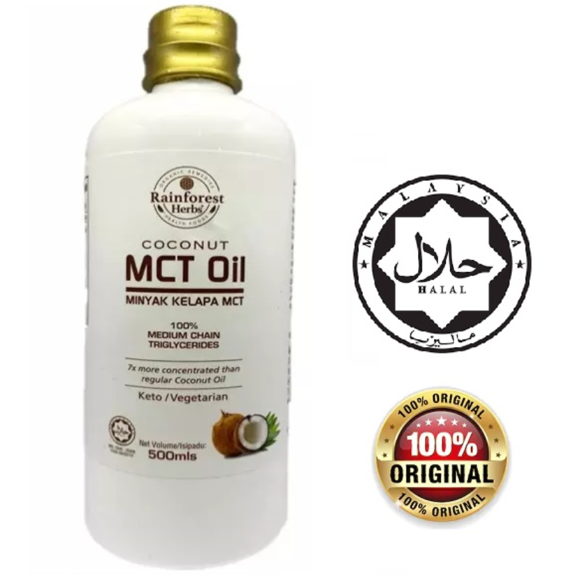 Rainforest Herbs Coconut MCT Oil 500ml HALAL for low carb keto diet ...