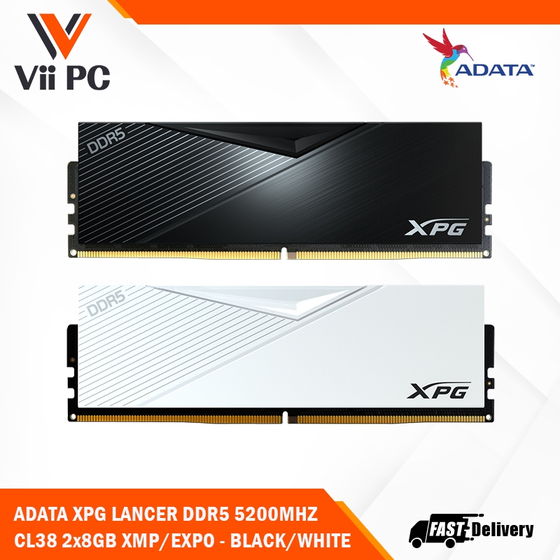 ADATA XPG LANCER DDR5 5200MHz CL38 2x8GB XMP/EXPO - BLACK/WHITE ...