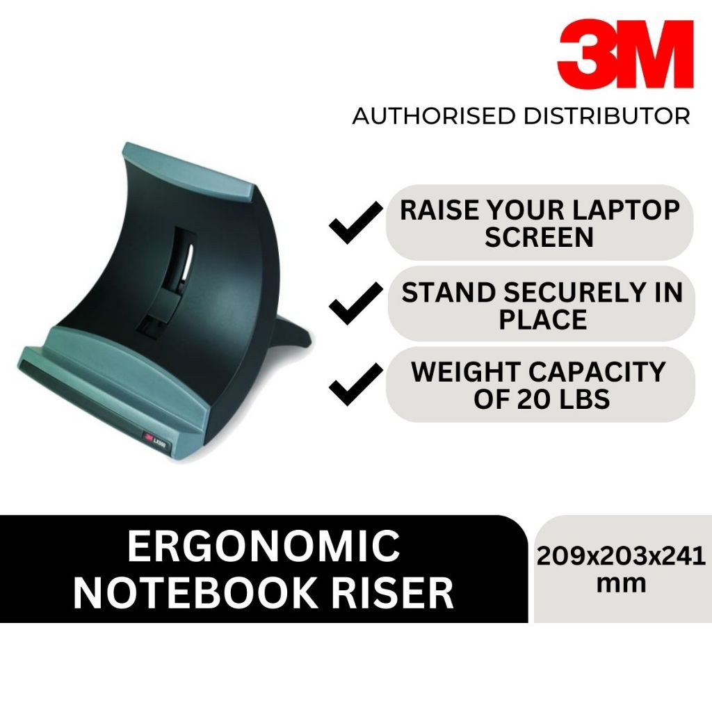 3M Adjustable Vertical Laptop Stand/Riser - 3M-LX550 (Ergonomics ...