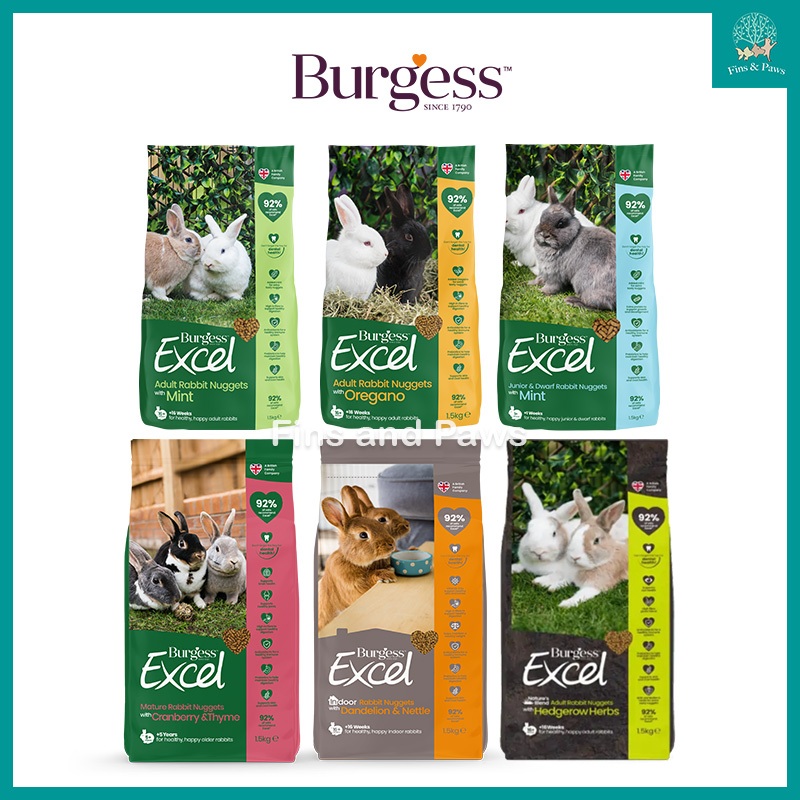 [Burgess] Excel Tasty Nuggets for Rabbit 1.5kg (Rabbit Food, Rabbit ...