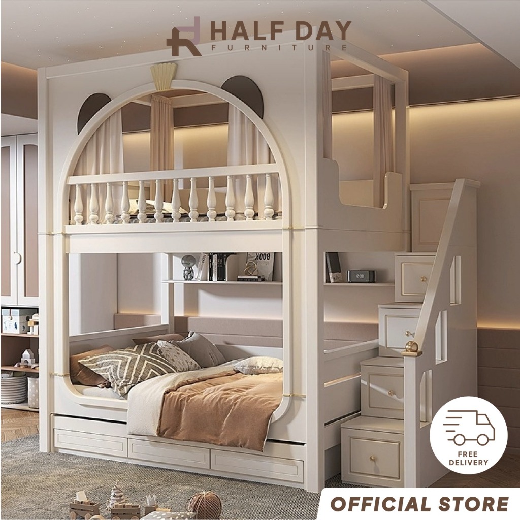 Children's upper and lower beds with same width and height, solid wood ...