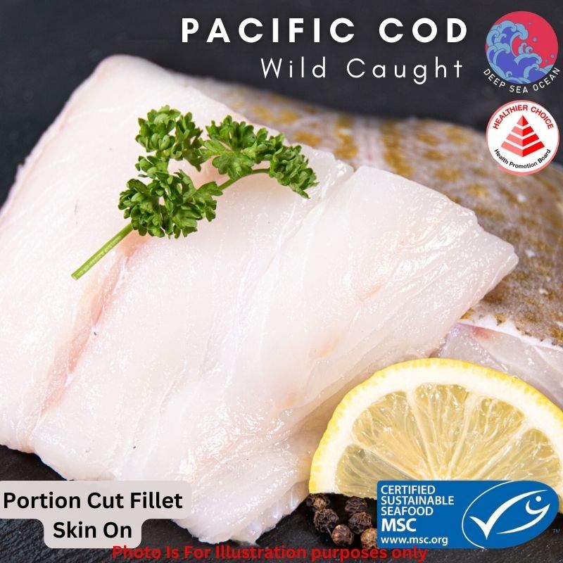 1KG Pacific Cod Fish Fillet Portion Cut Wild Caught Premium Grade ...
