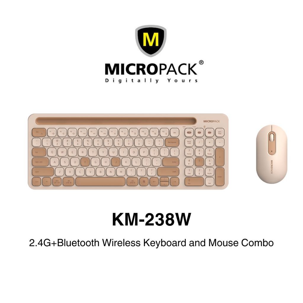 Micropack 2.4G+Bluetooth Wireless Keyboard and Mouse Combo | KM-238W | Shopee Singapore