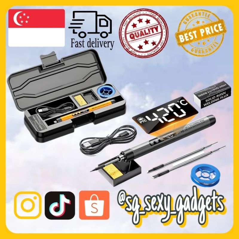 [LOCAL SELLER] Cordless Electric Soldering Iron Kit / LED Display ...