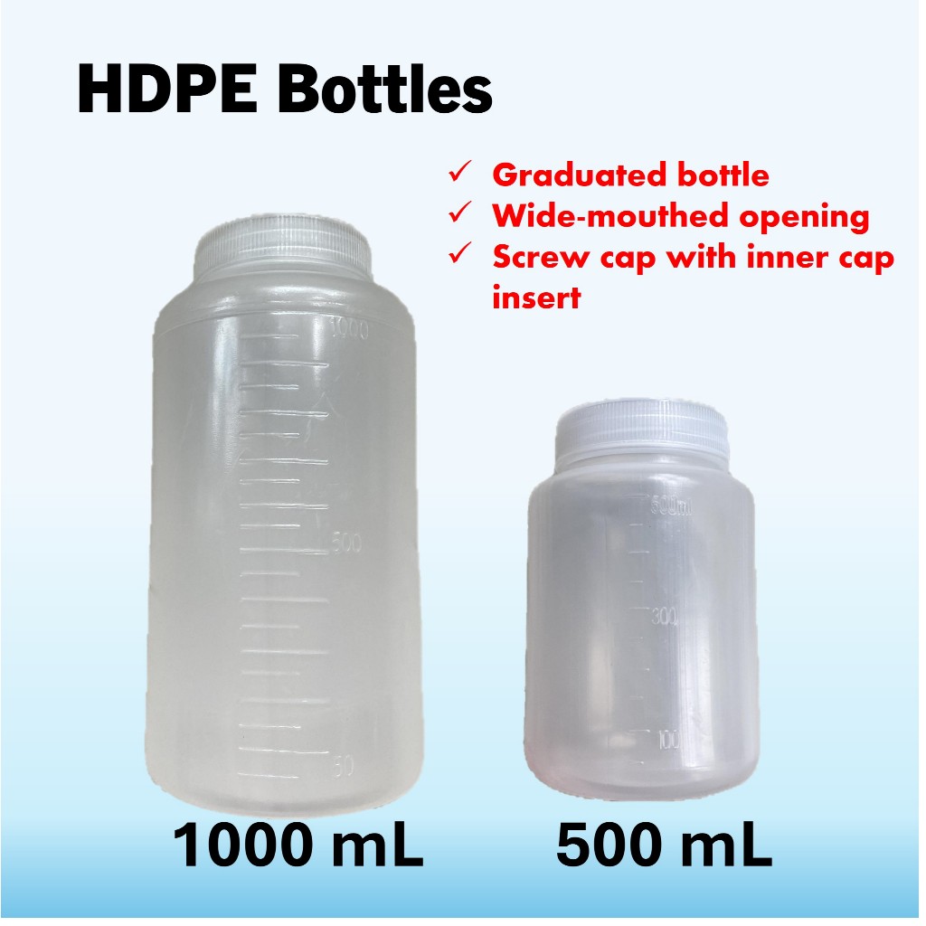 Wide-mouthed Graduated HDPE bottles (1000mL/500mL) | Shopee Singapore