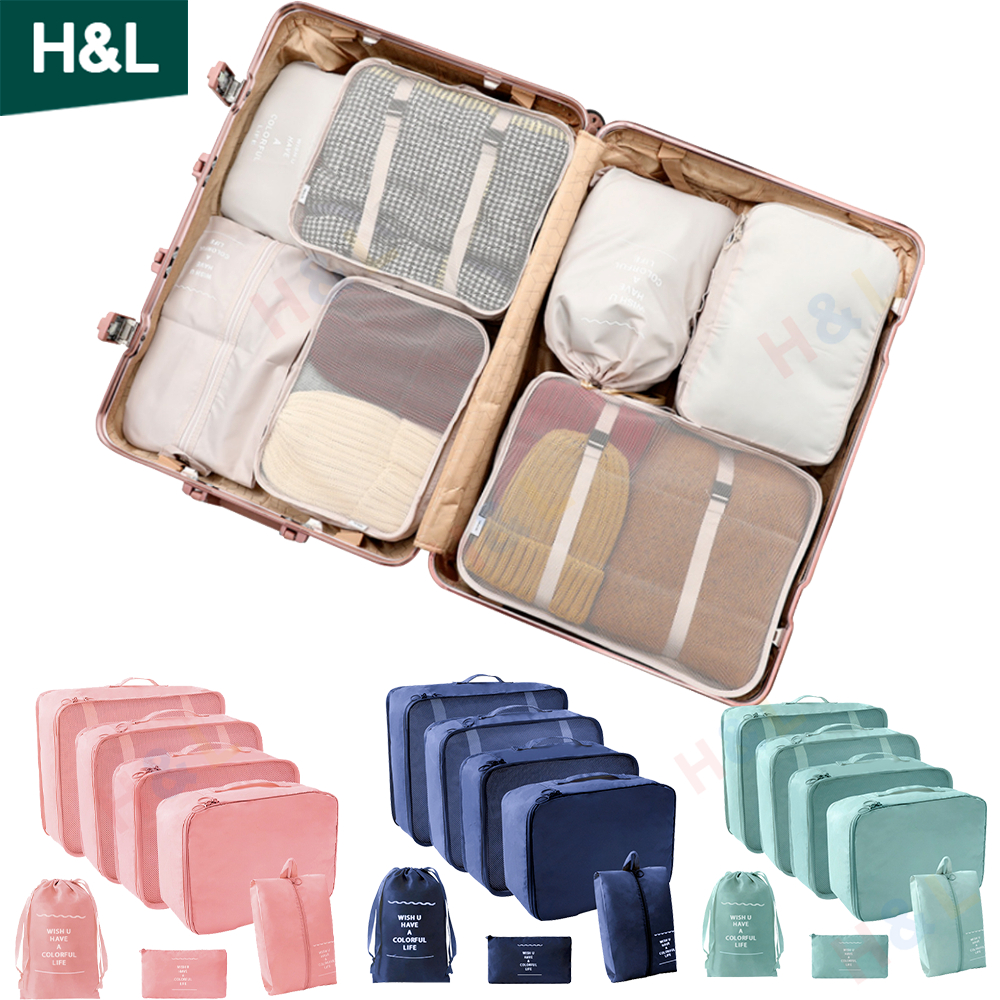 🚚SG Seller🚚 7Pcs Set Travel luggage Organizer Clothes Luggage Packing ...