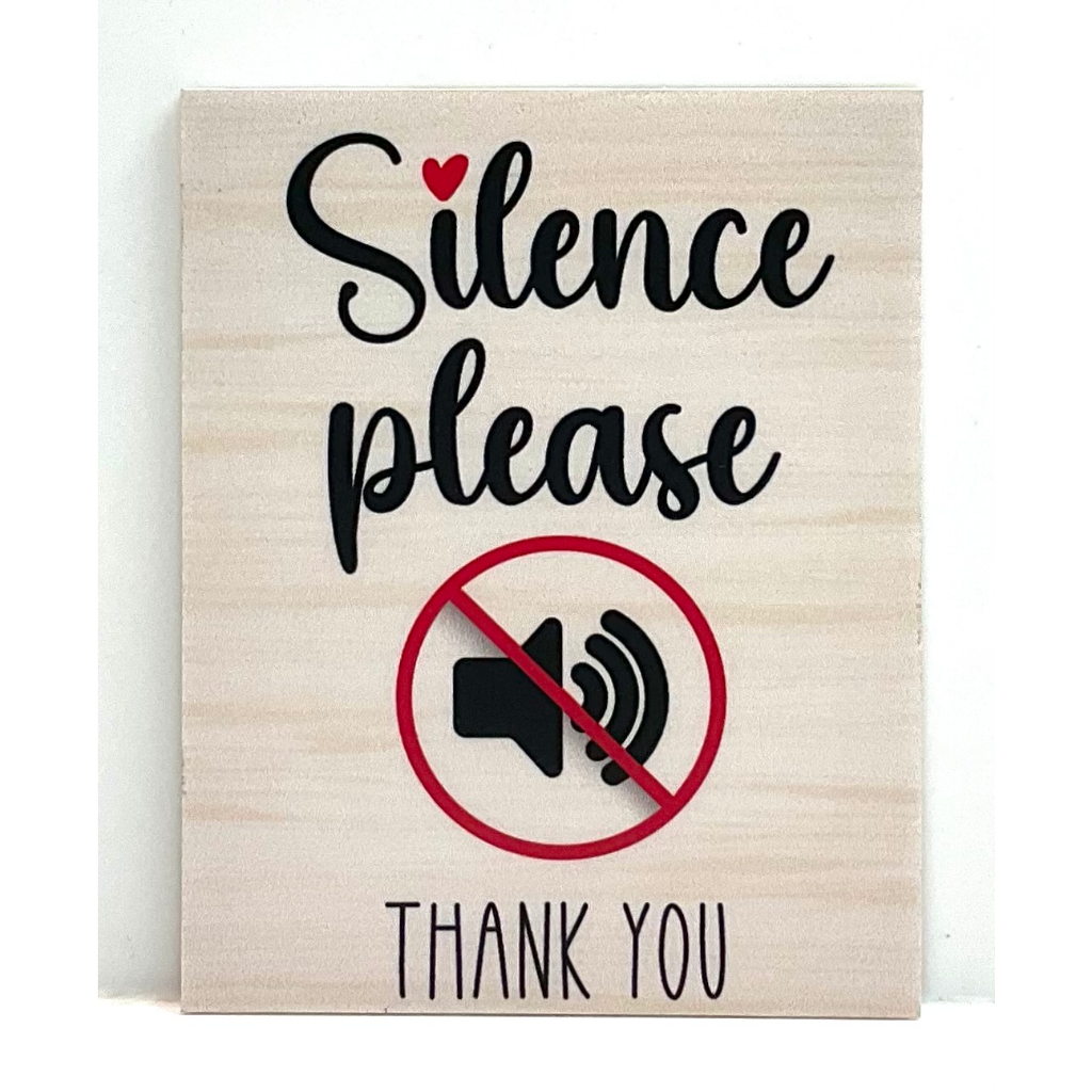 SILENCE PLEASE THANK YOU SIGN/SIGNAGE | 80mm x 100mm | SILENCE SIGN ...