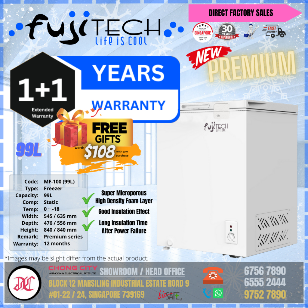 FUJITECH Single Door Chest Freezer - MF-100 | Shopee Singapore