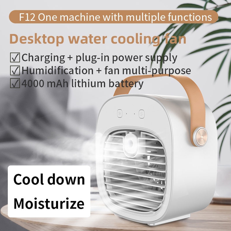 USB Mini Fan with Desktop Mist Spray, Quiet Office Desk Air Cooler Fan ...