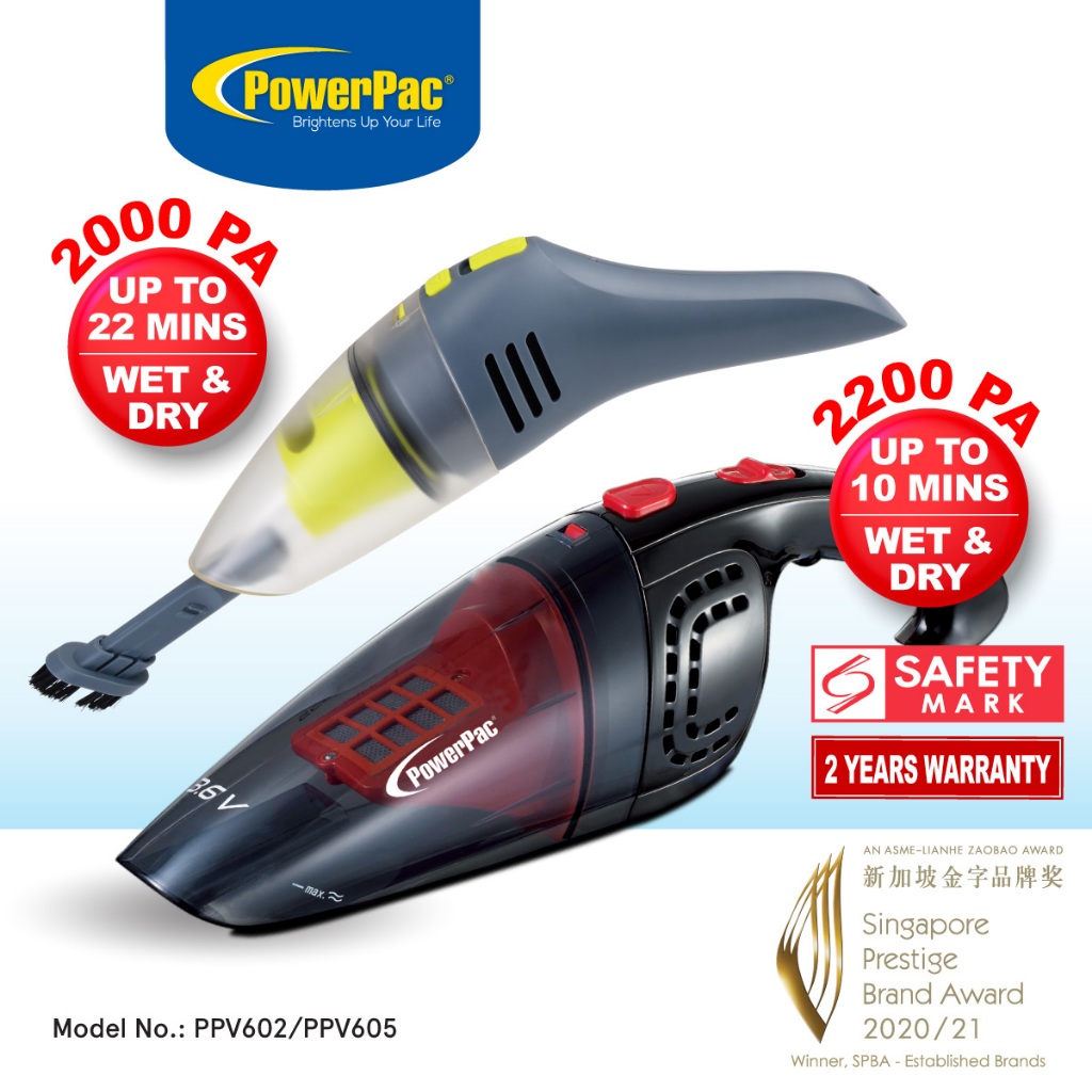 PowerPac Handheld Vacuum Cleaner Cordless Wet & Dry (PPV602/PPV605 ...
