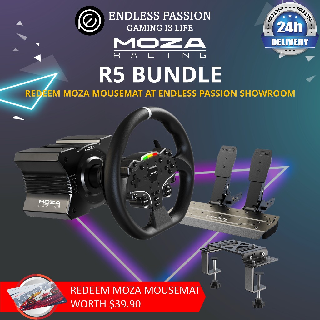 MOZA R5 bundle (5.5nm base+ Steering wheel+ Pedals) - RS20 | Shopee ...