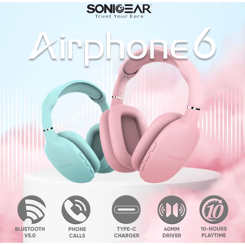 SG Ready Stock SonicGear AirPhone 6 Wireless Bluetooth Headphones With ...