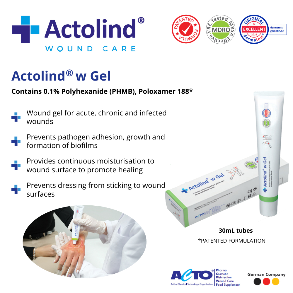 ACTOLIND w Gel 30mL - polyhexanide/poloxamer wound gel for acute ...