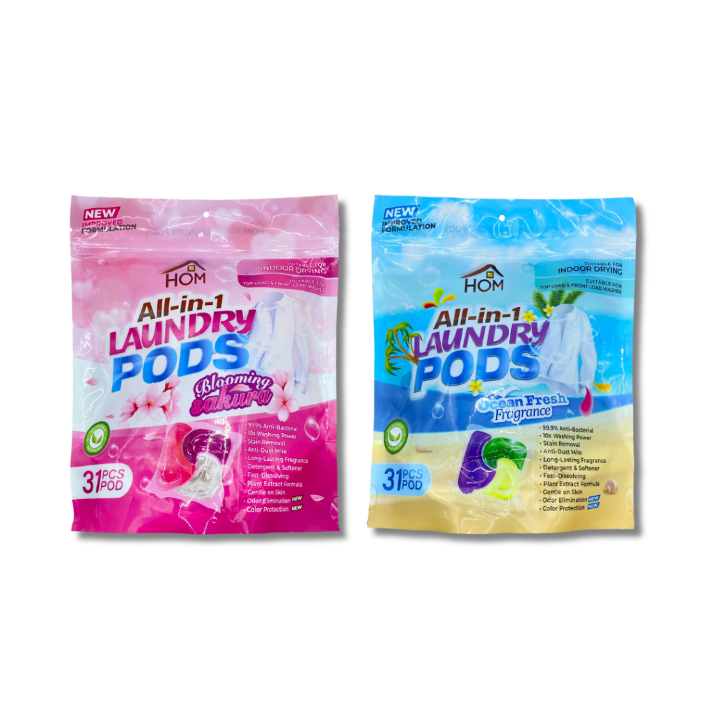 HOM All-in-1 Laundry Pods 31 pcs/pack (Blooming Sakura/Ocean Fresh ...