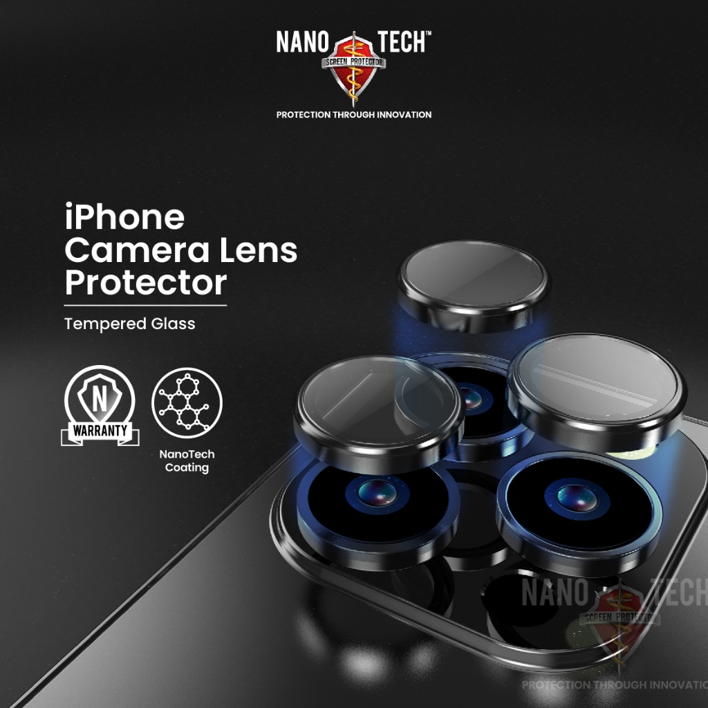 NANOTECH Camera Lens Protector for iPhone 15 Pro Max / 15 Pro / 15 Plus ...