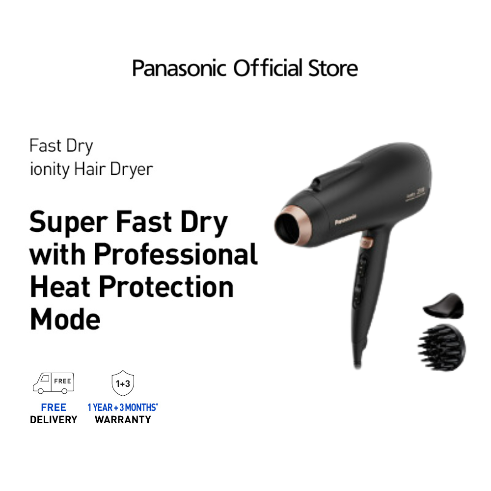 Panasonic Ionity Hair Dryer EH-NE86-K605 with Diffuser, Concentrator ...