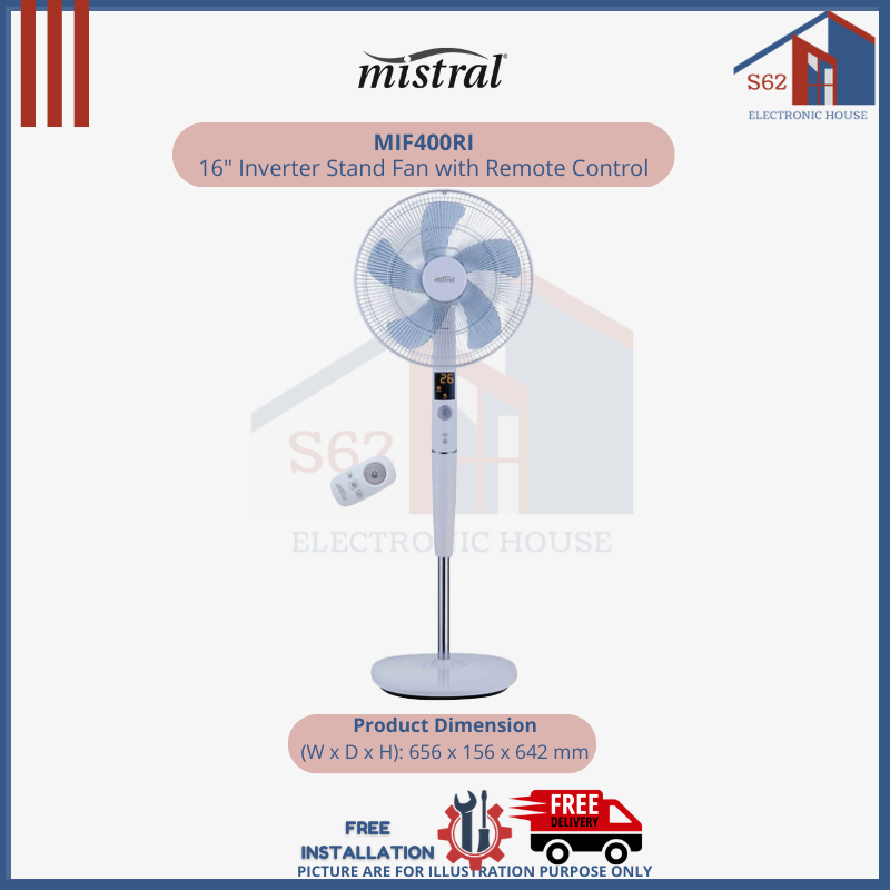 MISTRAL MIF400RI 16" Inverter Stand Fan with Remote Control | Shopee ...