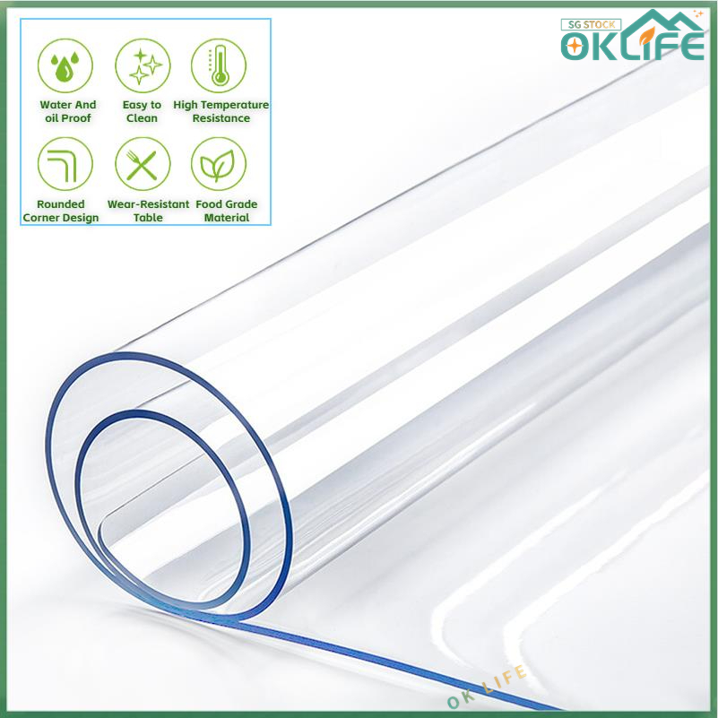 [OKLIFE.SG]Food Grade PVC Transparent Table Mat 1.5mm Thickness - Soft ...