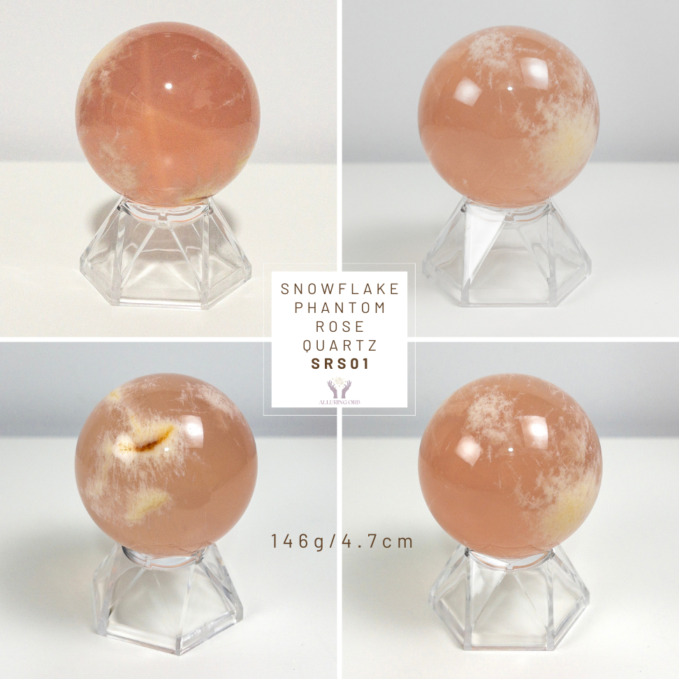 🔮🇸🇬 Premium Star Snowflake Phantom Rose Sphere | Crystal Carvings ...