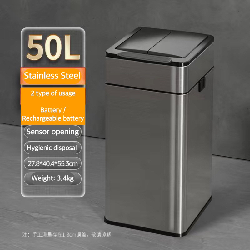 Stainless Steel Automatic Touchless Smart Sensor Waste bin 50L/40L/30L ...