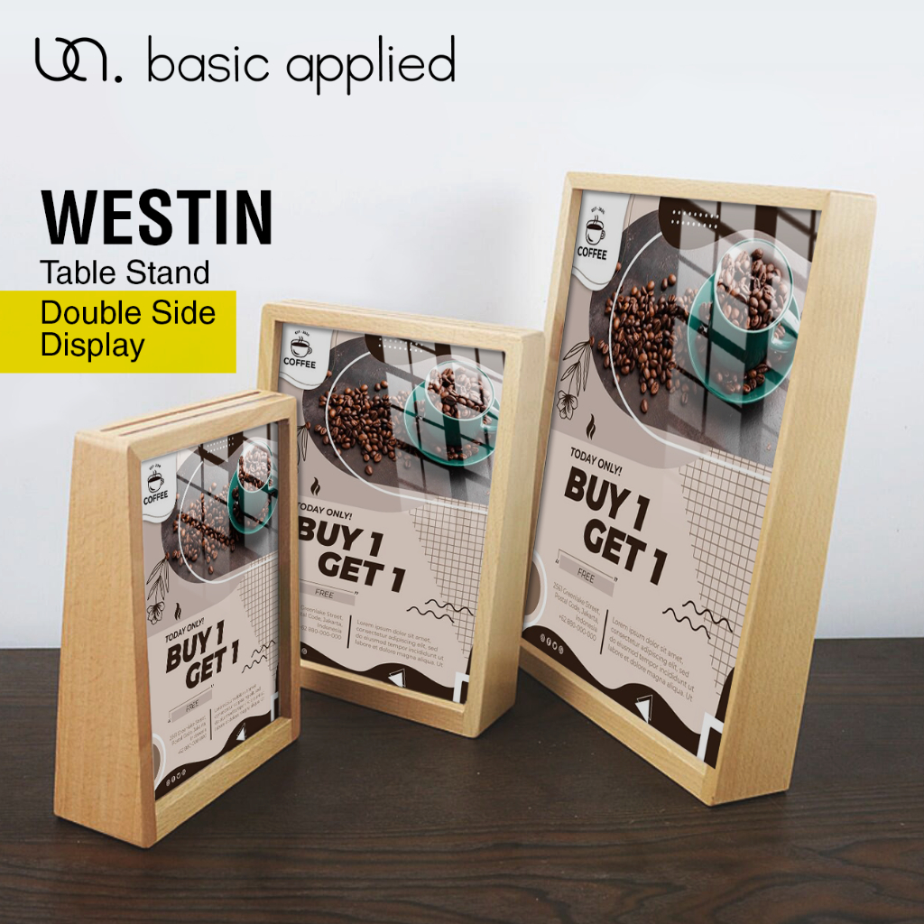 Westin Wooden Table Menu Stand | Table Acrylic Display Stand | Double ...