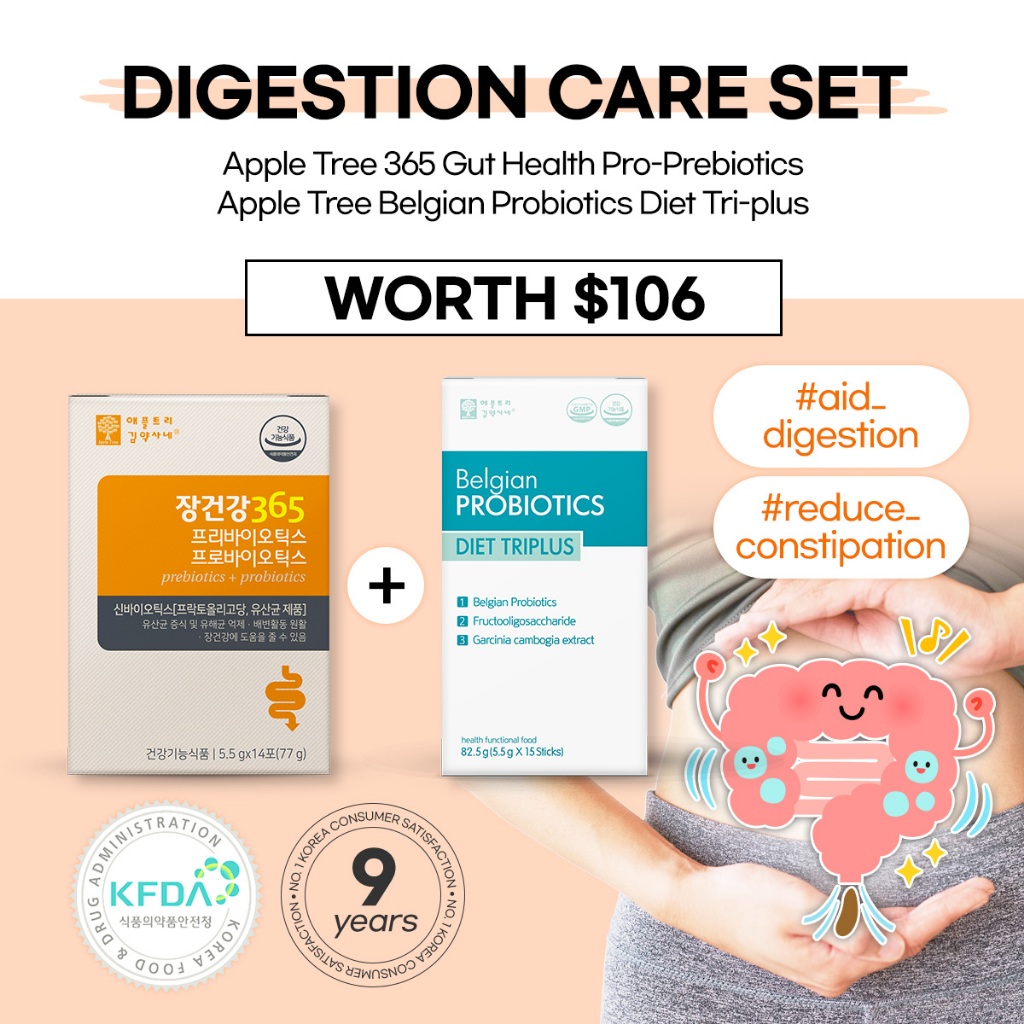 [PROBIOTICS SET] Apple Tree GutHealth 365 Prebiotics & Probiotics ...