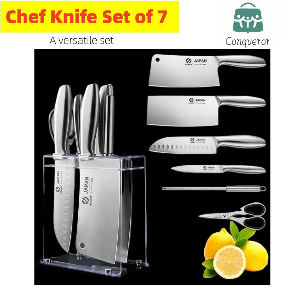 Japanese Knife Set for Kitchen Chef Cutting Cutting Tool Block Set ...