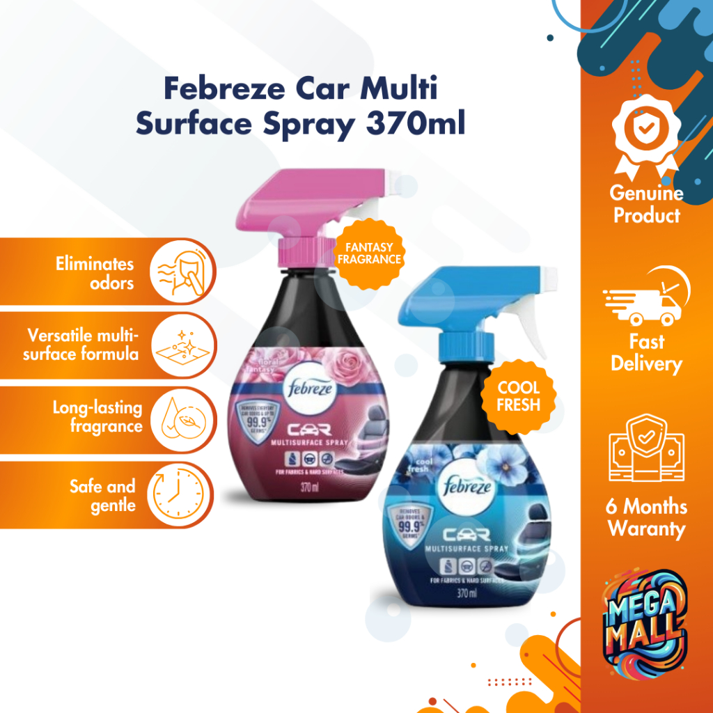 Febreze Car Multi-Surface Spray 370ml Floral Fantasy Fragrance for ...