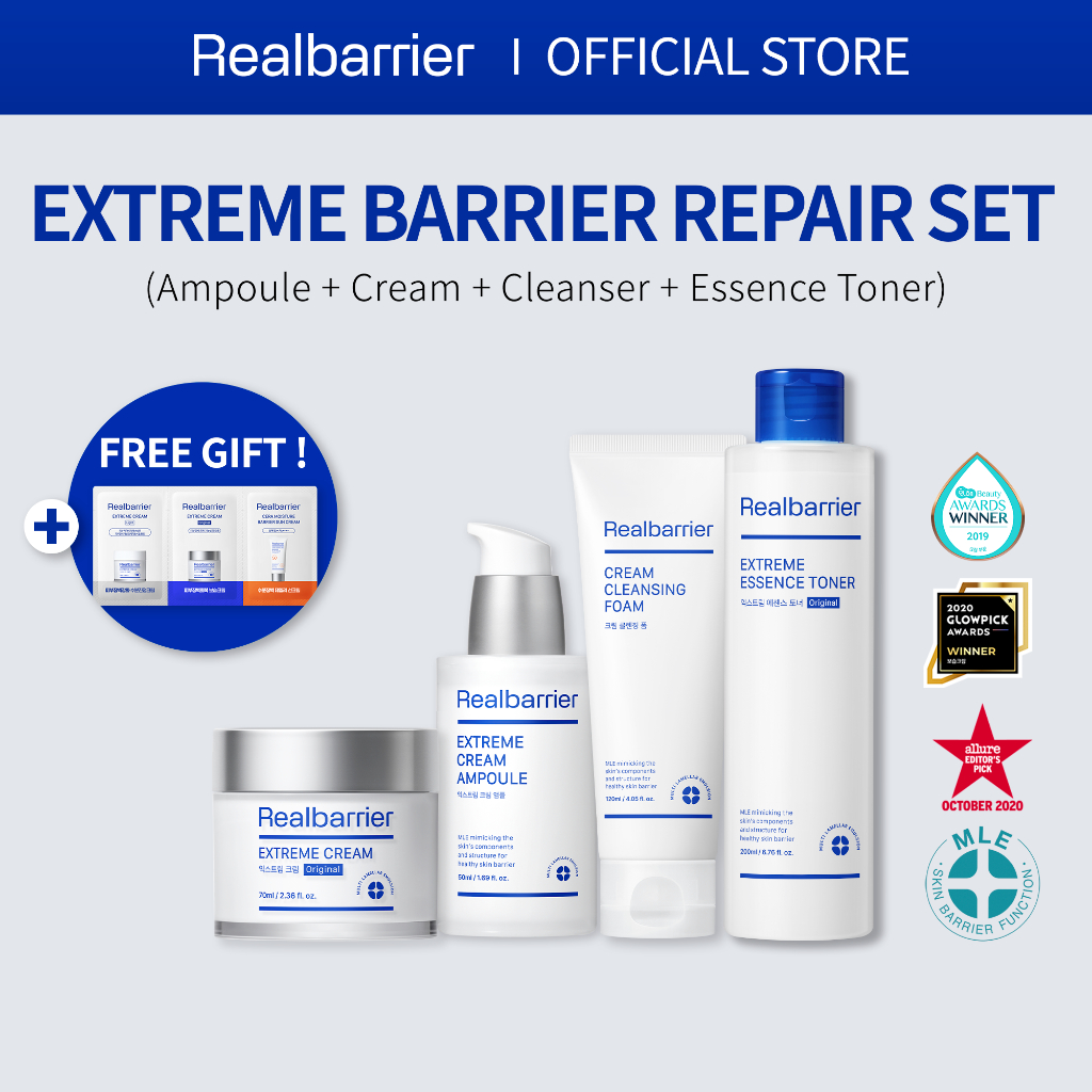 [REAL BARRIER] Extreme Barrier Repair Set(Cleanser, Ampoule, Essence ...
