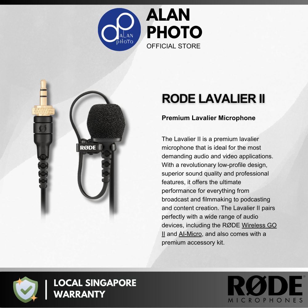 Rode Lavalier II Premium Lavalier Microphone for the RØDE Wireless GO ...
