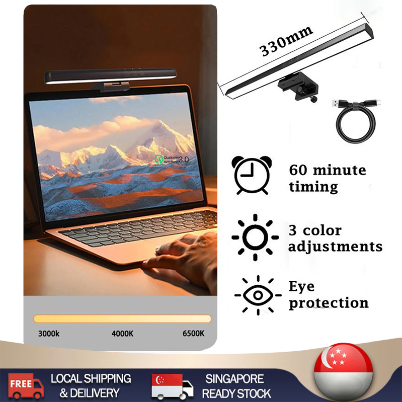 【READY STOCK】LED Light Dimmable USB Desk Lamps Monitor Laptop Screen ...