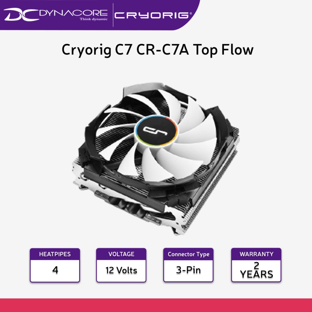 Cryorig C7 CR-C7A Top Flow CPU Heatsink 47mm Cooler for SFF Mini ITX ...