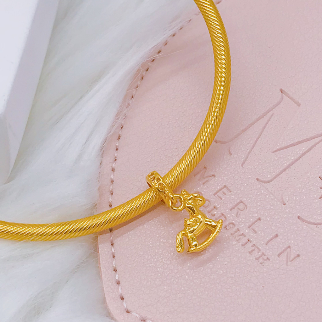 Merlin Goldsmith 22K 916 Gold Rocking Unicorn Charm / Pendant | Shopee ...